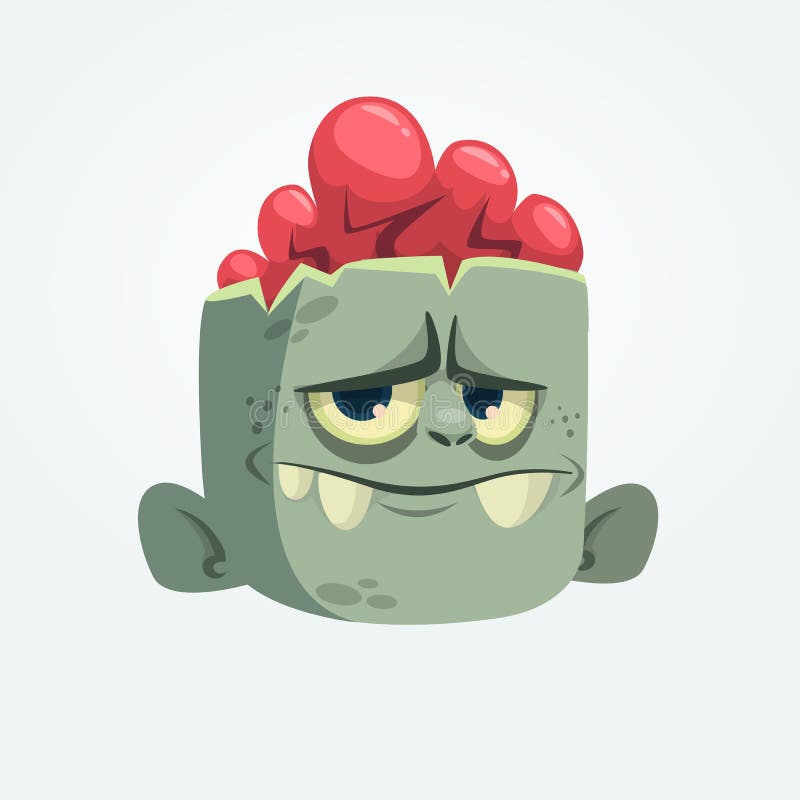 Cartoon Zombie Head. Halloween Vector Illustration. Stock Vector ...