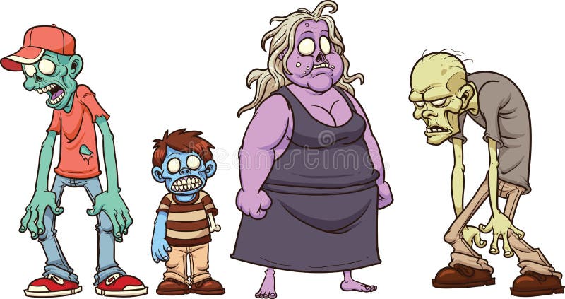 Cartoon zombies stock vector. Illustration of halloween - 59039704