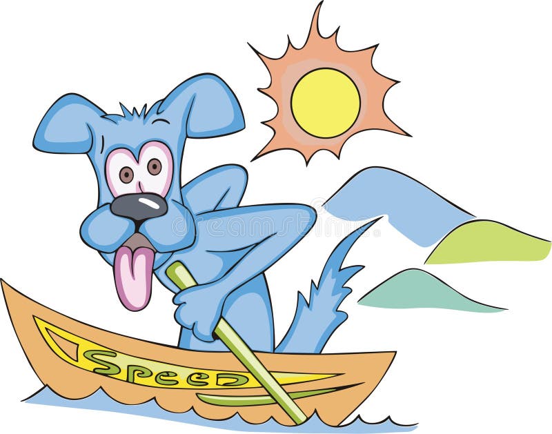 Cartoonial Dog in Speed Boat Stock Vector - Illustration of animal ...