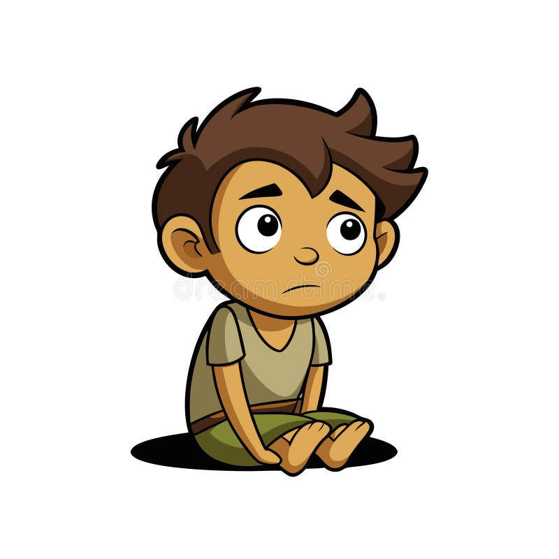 Cartoonish Boy in Moment of Realization Stock Illustration ...