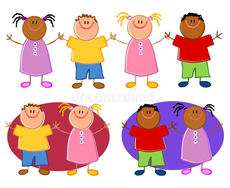 Children Holding Hands Clip Art Stock Illustrations – 800 Children ...