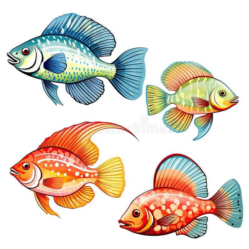 Cartoonish Clip Art Fish Illustration Stock Illustration - Illustration ...