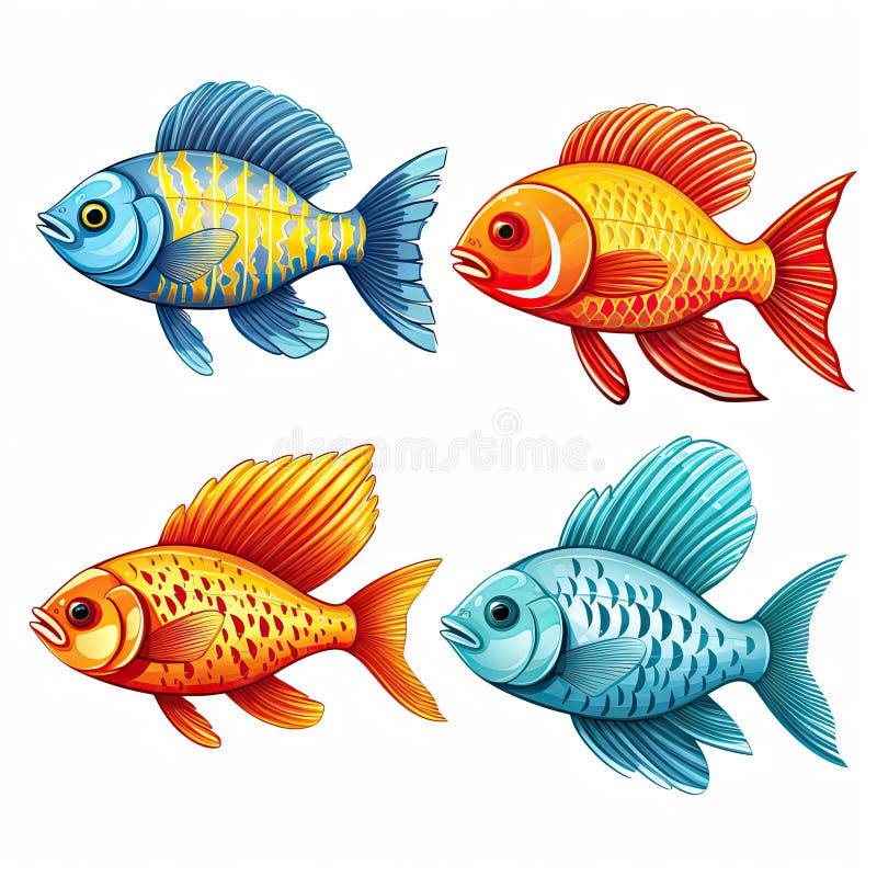 Cartoonish Clip Art Fish Illustration Stock Illustration - Illustration ...