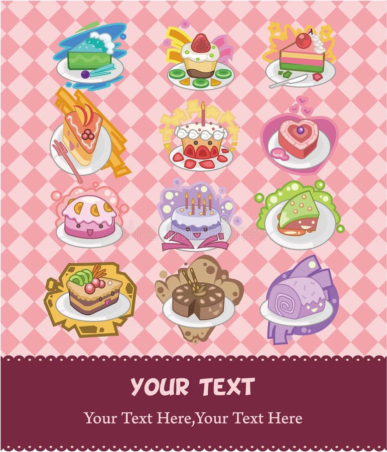 Cartoons cake card stock vector. Illustration of chocolate - 17634890