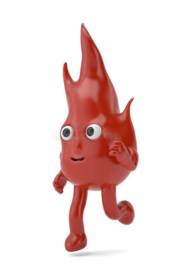 Cartoons Fire Isolated on White Background, 3D Rendering. 3D ...