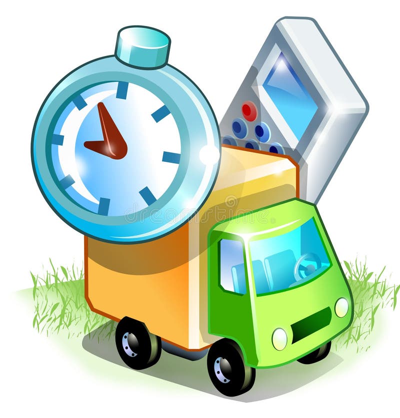 Cartoons Truck Near by Objects Stock Illustration - Illustration of ...