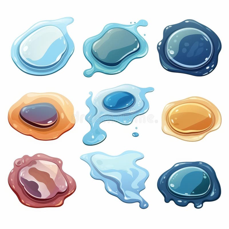 Cartoonstyle Vector Puddle, Isolated on a White Background, Ai ...
