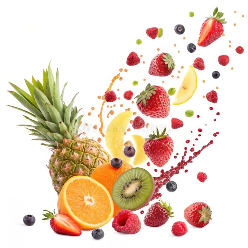 Cartoony Fruit Explosion Stock Illustrations – 20 Cartoony Fruit ...