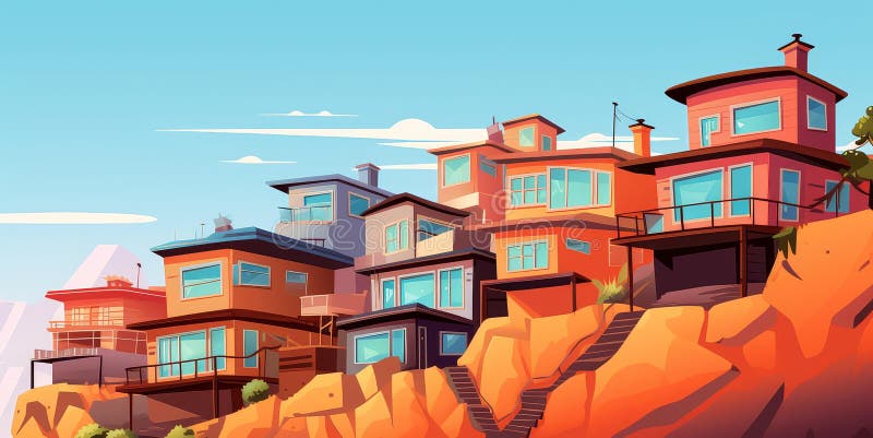 Cartoony Vector Art Featuring Pastel Colors and Unique Perspective ...