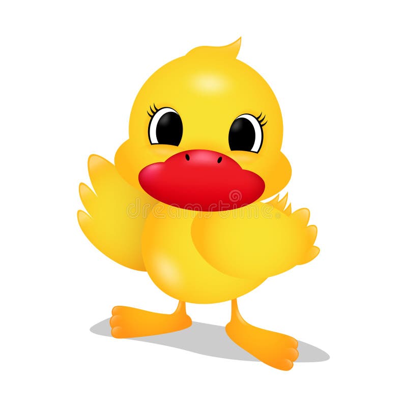 Cartoon Yellow Little Duck, Vector Illustration Stock Vector ...