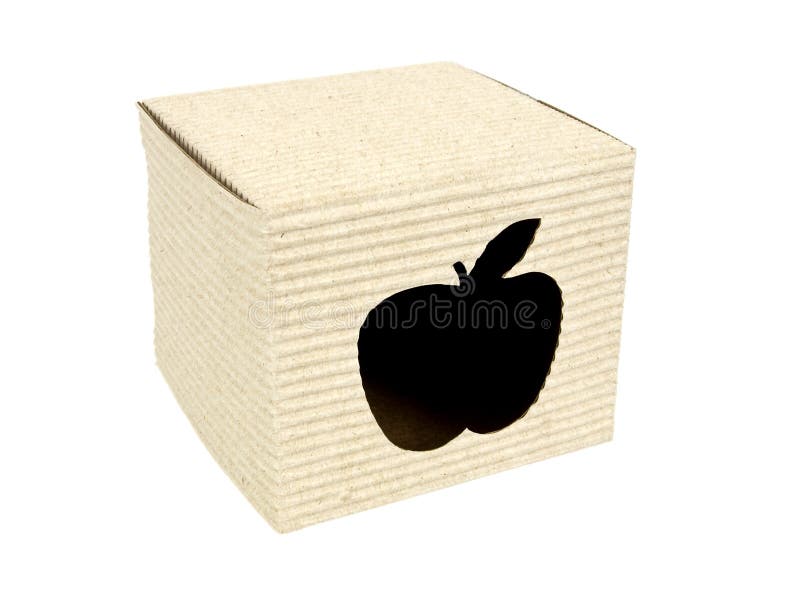 Cartridge Box with Apple Cut-out 3/4 View Stock Image - Image of white ...