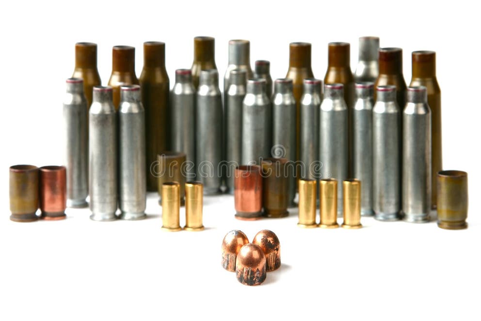 Cartridge case and bullets stock photo. Image of lead - 8652432