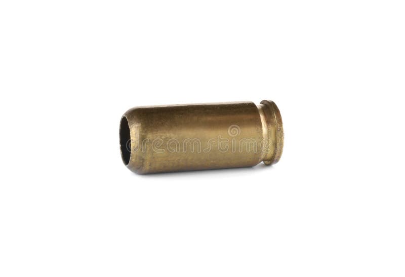 Cartridge Case Isolated on White. Firearm Ammunition Stock Photo ...