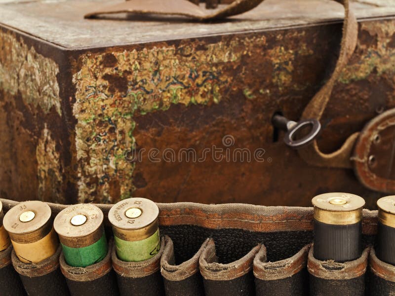 Cartridge for Hunting Rifle and Old Chest Stock Photo - Image of retro ...