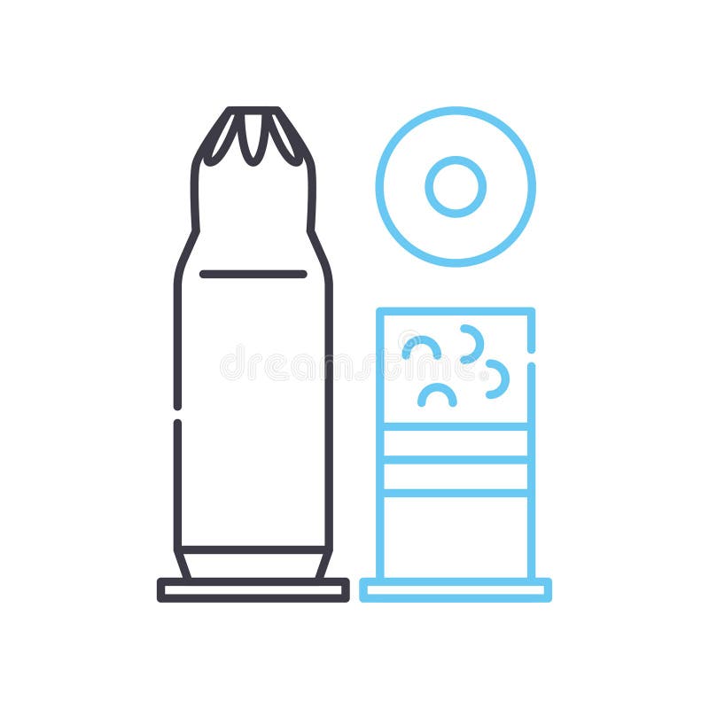 Cartridge Line Icon Outline Symbol Vector Illustration Concept Sign