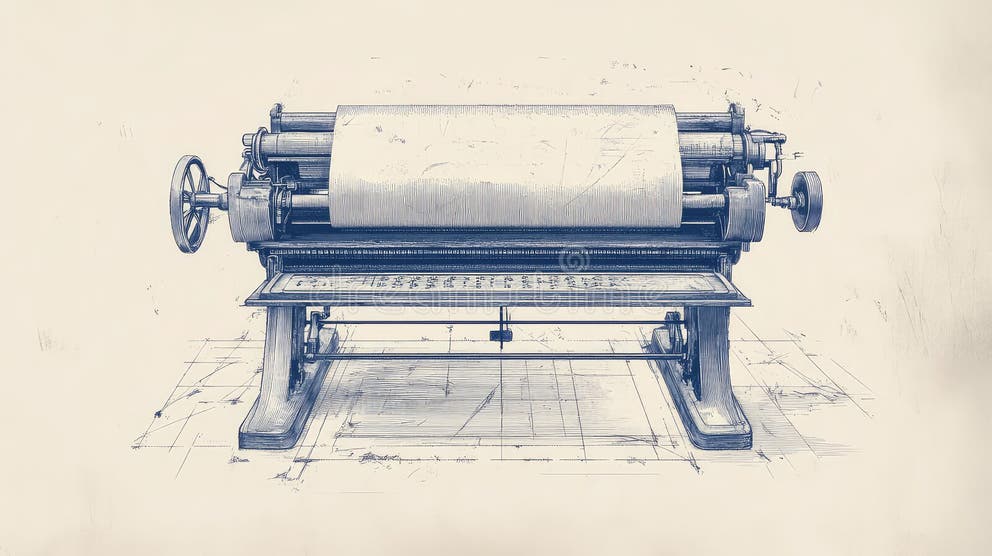 Cartridge Scrolling Printer Stock Illustration - Illustration of tray ...