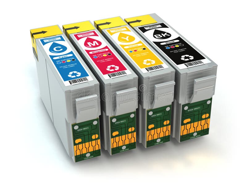 Cartridges for Colour Inkjet Printer. CMYK. Stock Illustration ...