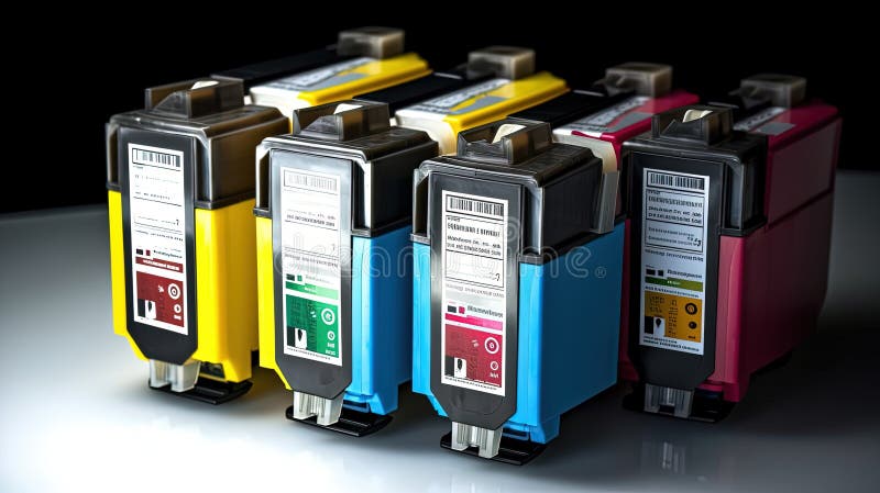 Cartridges for Colour Inkjet Printer. CMYK. Generative Ai Stock ...