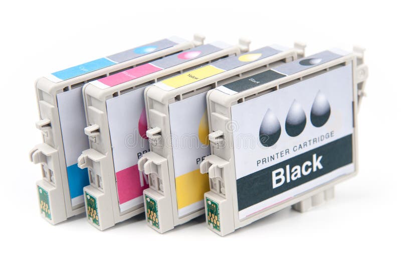 CMYK Ink Cartridges for Laser Copier Machine Stock Photo - Image of ...
