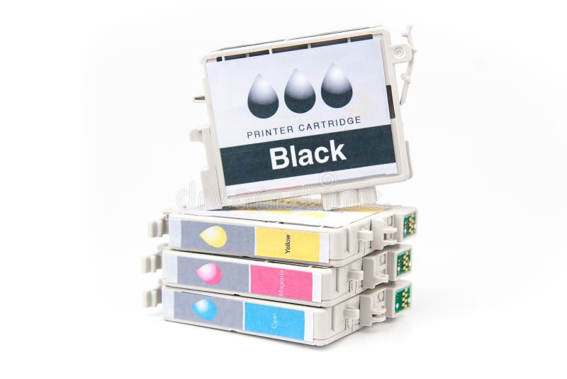 Cartridges For Colour Inkjet Printer Stock Image - Image of output ...