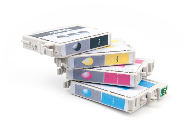 Cartridges for Colour Inkjet Printer Stock Image - Image of blue ...