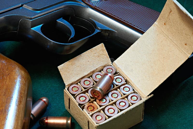 Cartridges from the gun stock image. Image of shiny, package - 42629863
