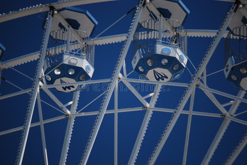 Carts of a Ferris Wheel Up in the Sky Stock Image - Image of ride ...