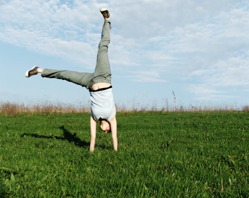 Cartwheel stock image. Image of family, field, activities - 31365