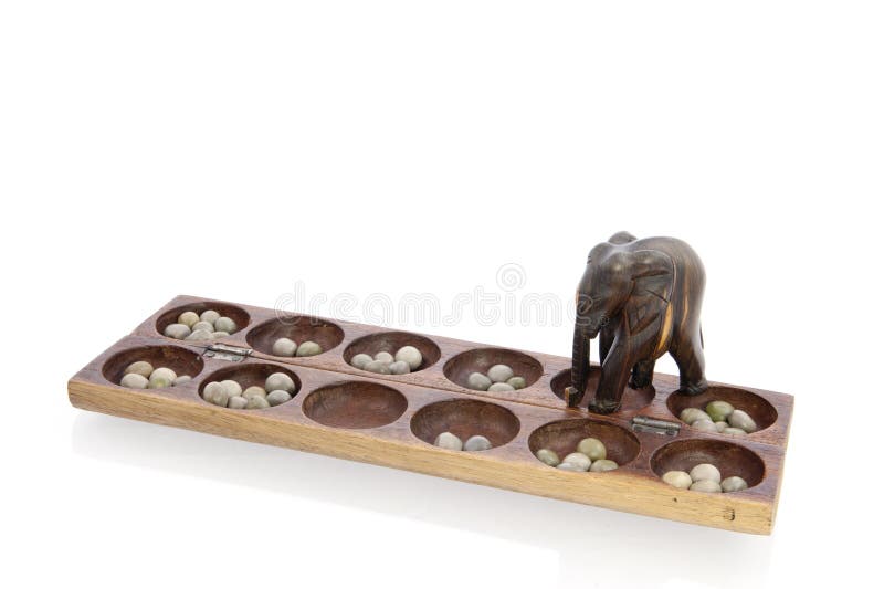Carved African Elephant Awale Game Stock Image - Image of carved ...