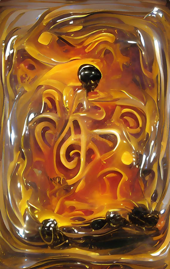 Carved Amber - Abstract Digital Art Stock Illustration - Illustration ...