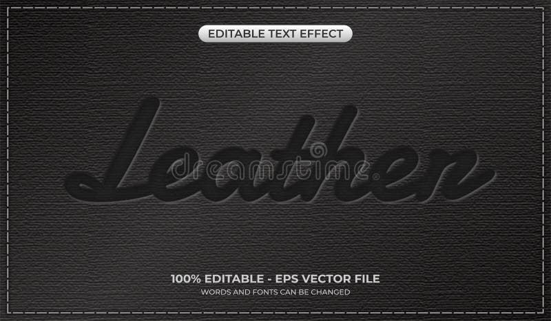 Carved Black Leather Text Effect. Editable Engraved Text Effect on the ...