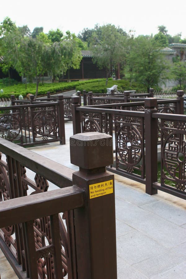 A Carved Bridge in Chinese Style on a River , Lingnan Garden Editorial ...
