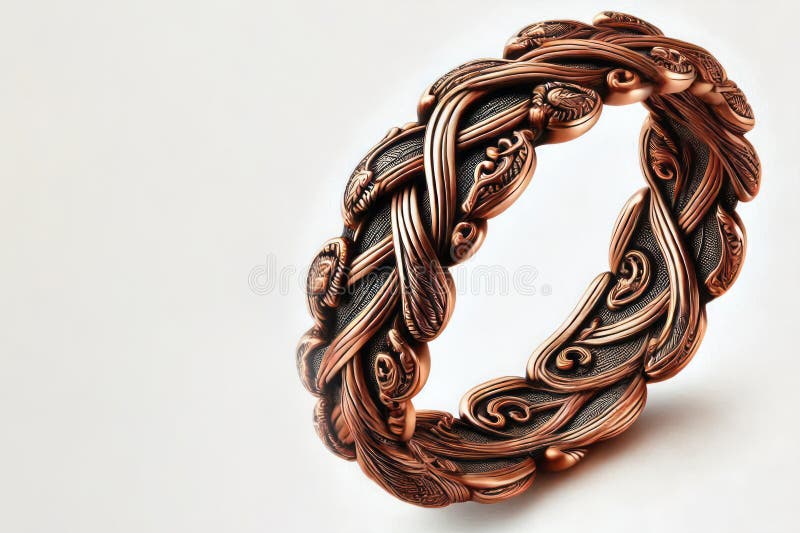 Carved Bronze Ring with Ornament. Space for Text. Stock Photo - Image ...