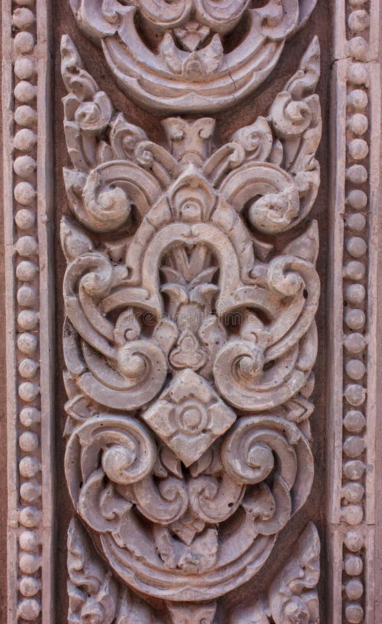 Detail of Old Carved Cement Column Stock Photo - Image of weave, brick ...