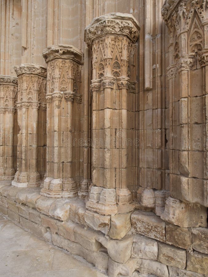 Carved Columns Belonging To an Ancient Castle. Stock Photo - Image of ...