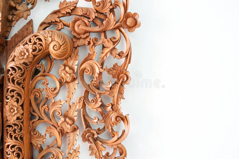Carved Flower Line Thai with Soft Light Stock Image - Image of style ...