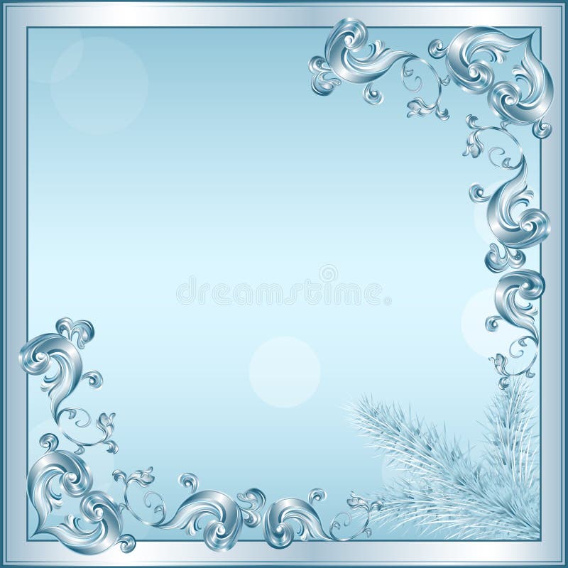 Carved Frame of Ice for Picture or Photo Stock Vector - Illustration of ...