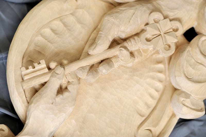 Carved hands with key stock image. Image of hands, woodcutting - 49172147