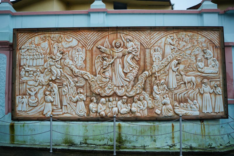 A Carved Image Inside Bandel Church Stock Image - Image of background ...