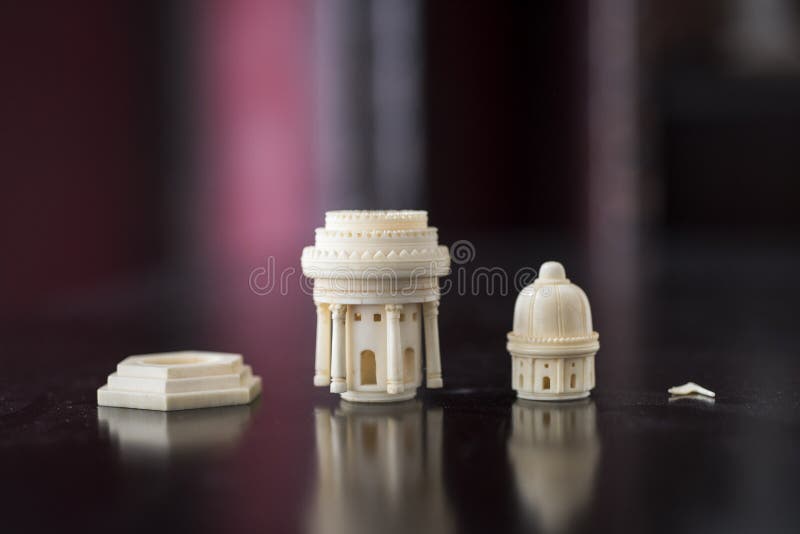 Carved Ivory Chess Pieces. Collection Pieces Stock Photo - Image of ...