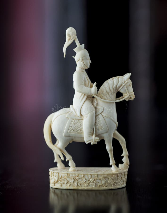 Carved Ivory Chess Pieces. Collection Pieces Stock Image - Image of ...
