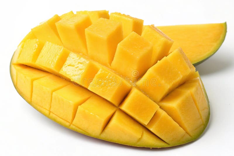 Carved mango half slice stock illustration. Illustration of flavor ...