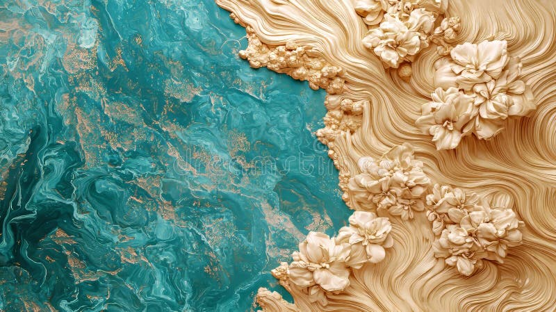 A Carved Metal Floral Design with a Central Flower. Stock Photo - Image ...