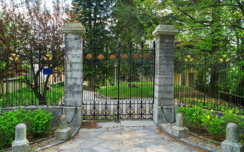 Carved Metal Gates. Concept of Private Property. Stock Photo - Image of ...