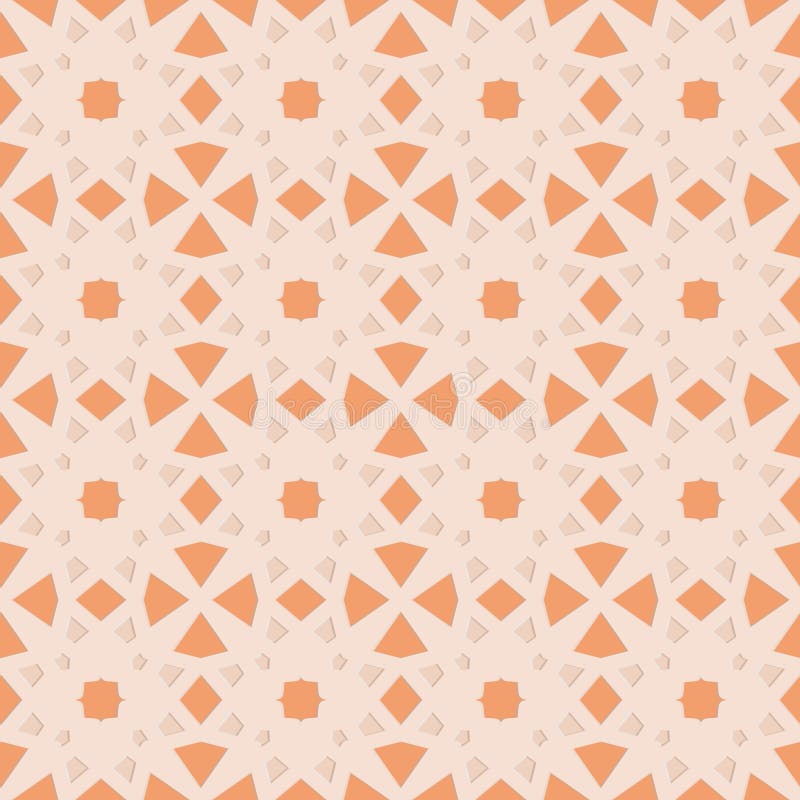 Carved Orange Embossed Seamless Pattern in Arabic Style, Vector ...