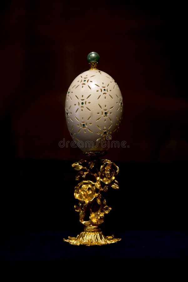 Close Up Carved Ostrich Egg Shell Stock Image - Image of manual ...