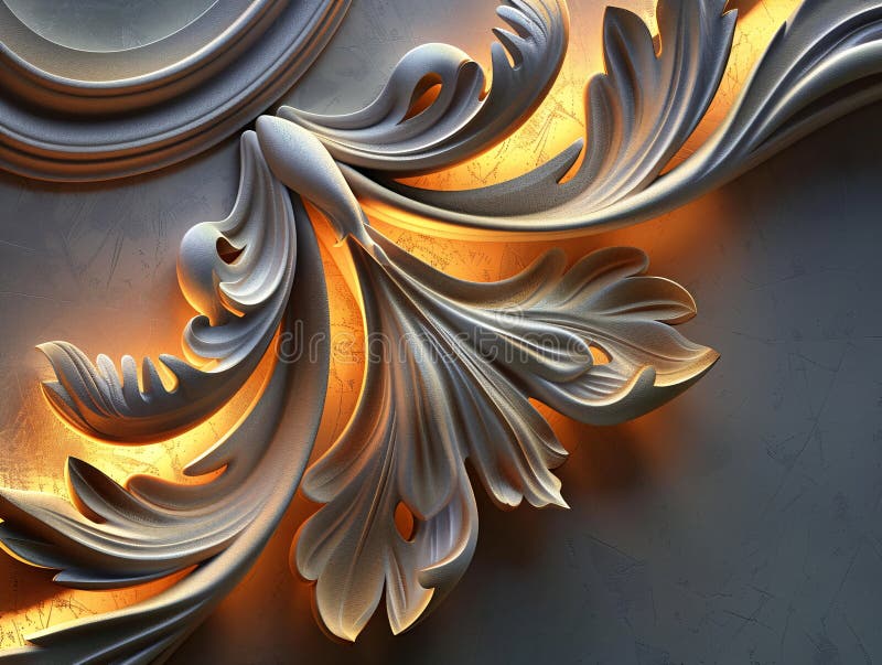 Carved Pattern Seen with Light Passing through, Creating a Liquid ...