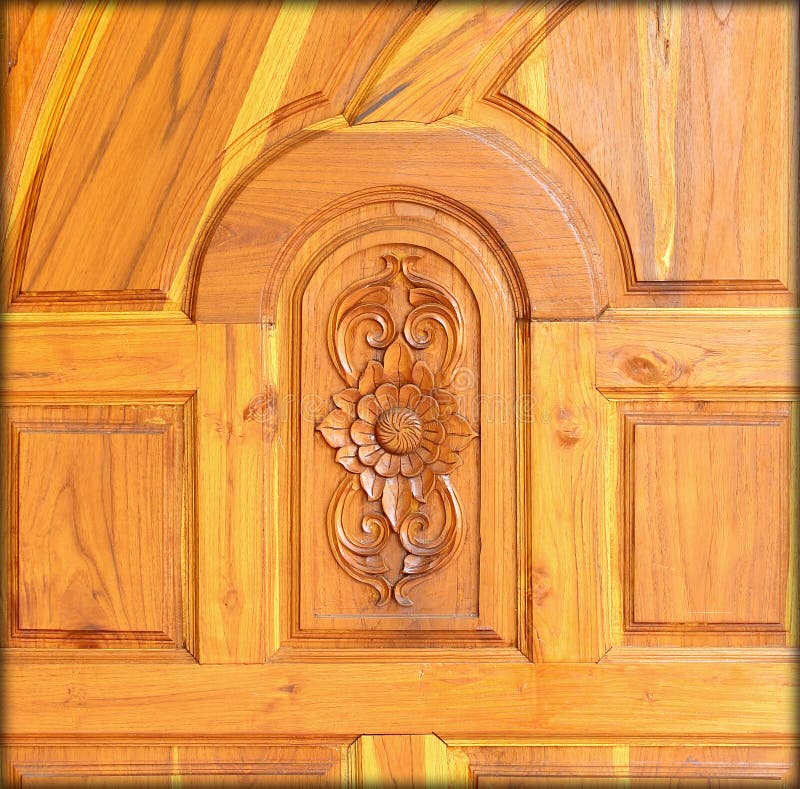 Carved Pattern on Wood, Element of Decor Stock Image - Image of leather ...