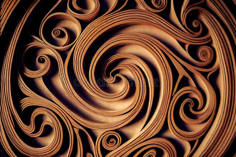 Carved Pattern on Wood, Element of Decor. Generative AI Stock ...