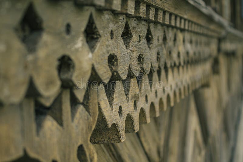 Carved Patterns on a Wooden House Stock Image - Image of frame, rotten ...